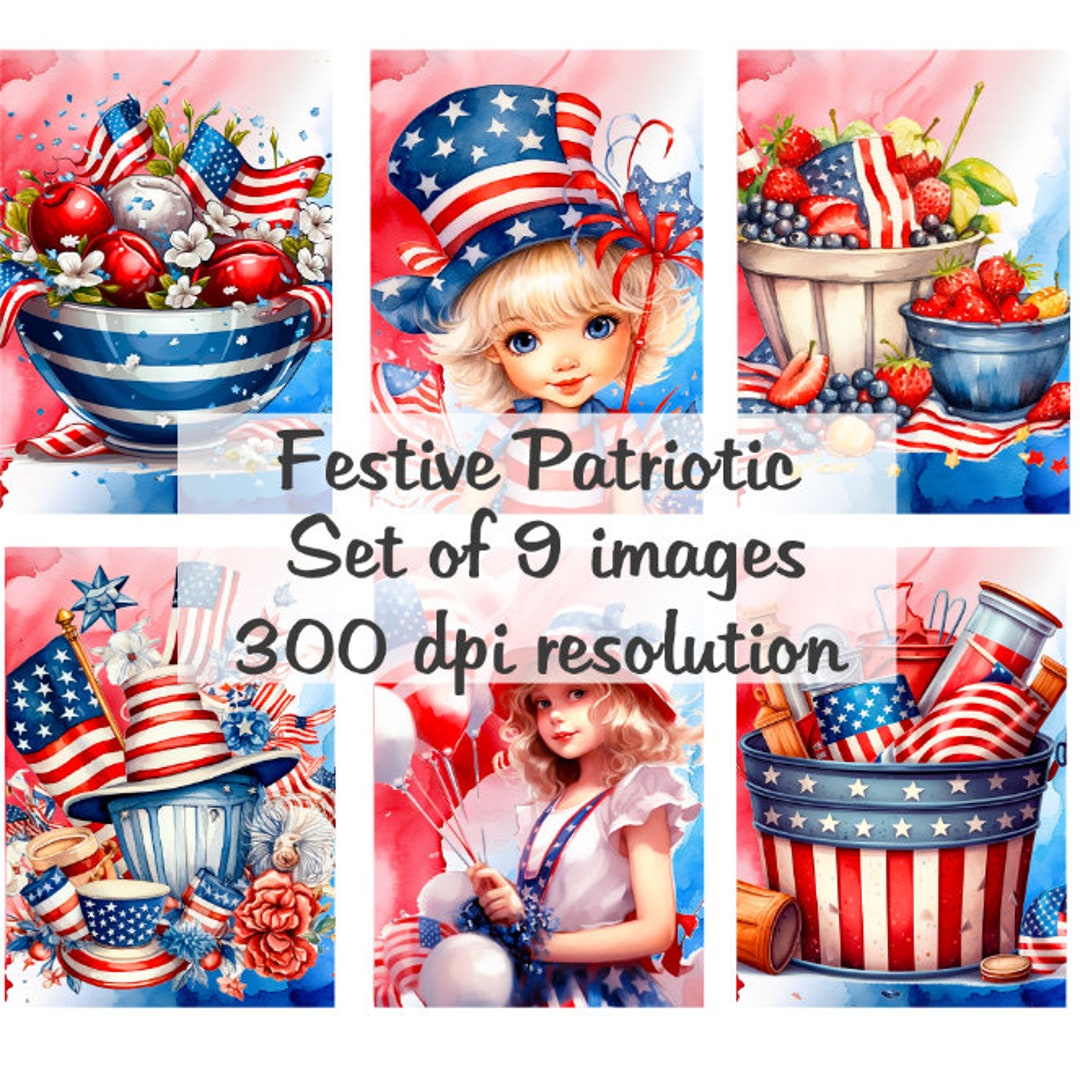 Festive Patriotic Images Collage Digital Images Printable Download File ...