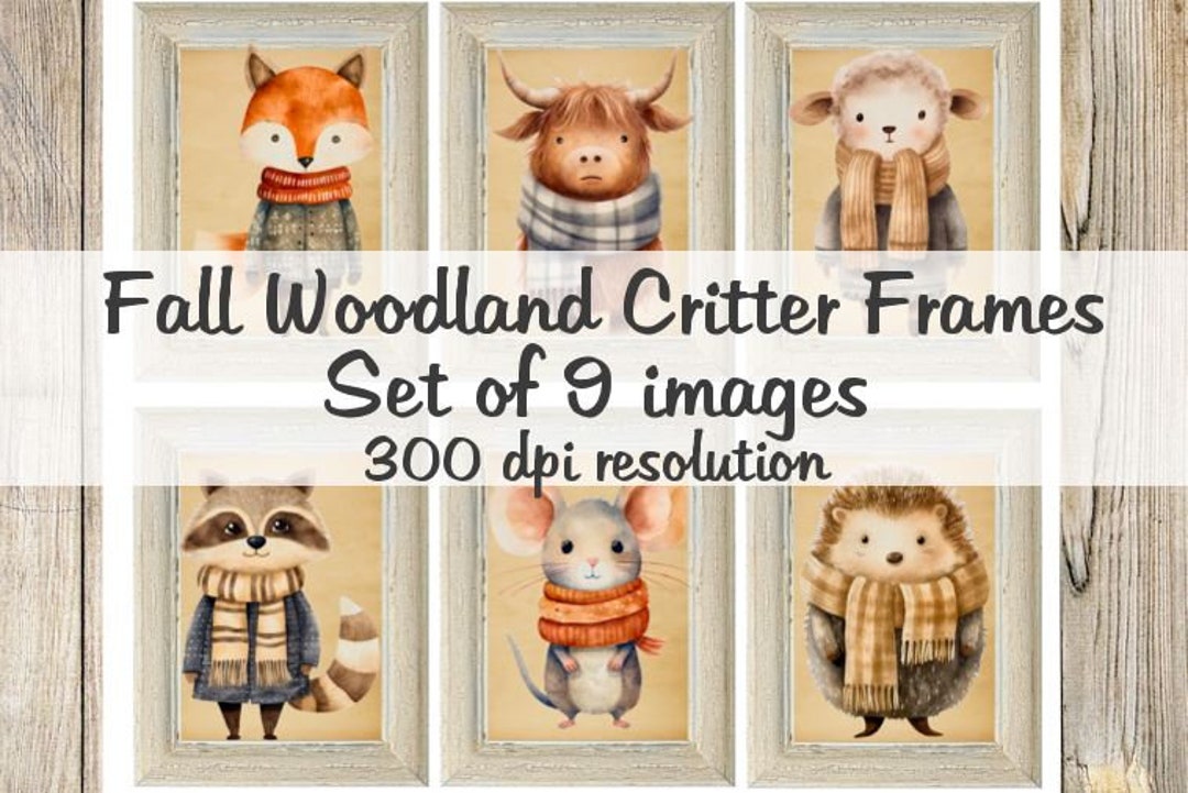 Fall Woodland Critter Frames Collage Digital Images Printable Download ...