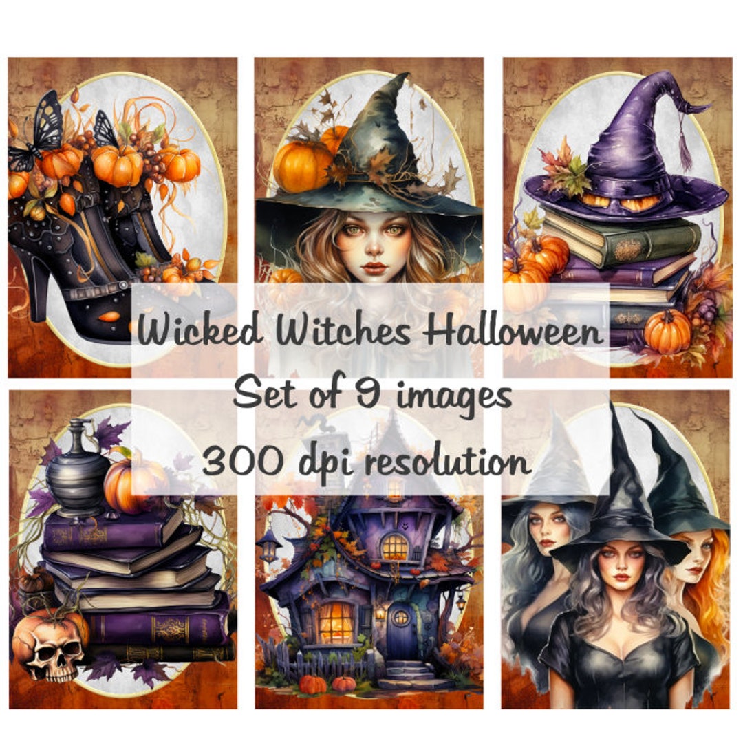 Wicked Witches Halloween Images Collage Digital Images Printable ...