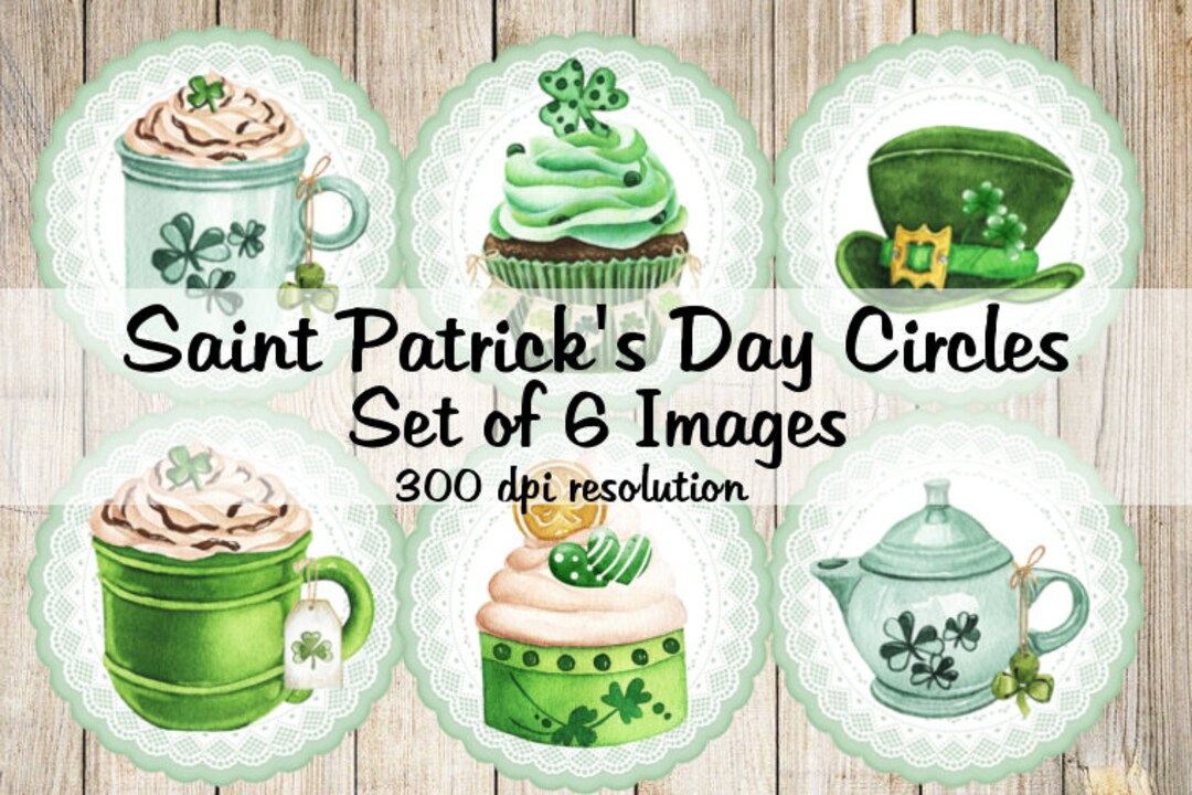 Saint Patrick's Day Circles 1 Collage Digital Images Printable Download ...