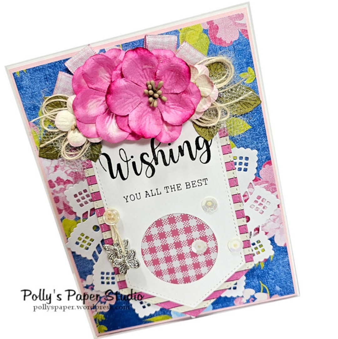 Wishing You All the Best Greeting Card Polly's Paper Studio Handmade - Etsy
