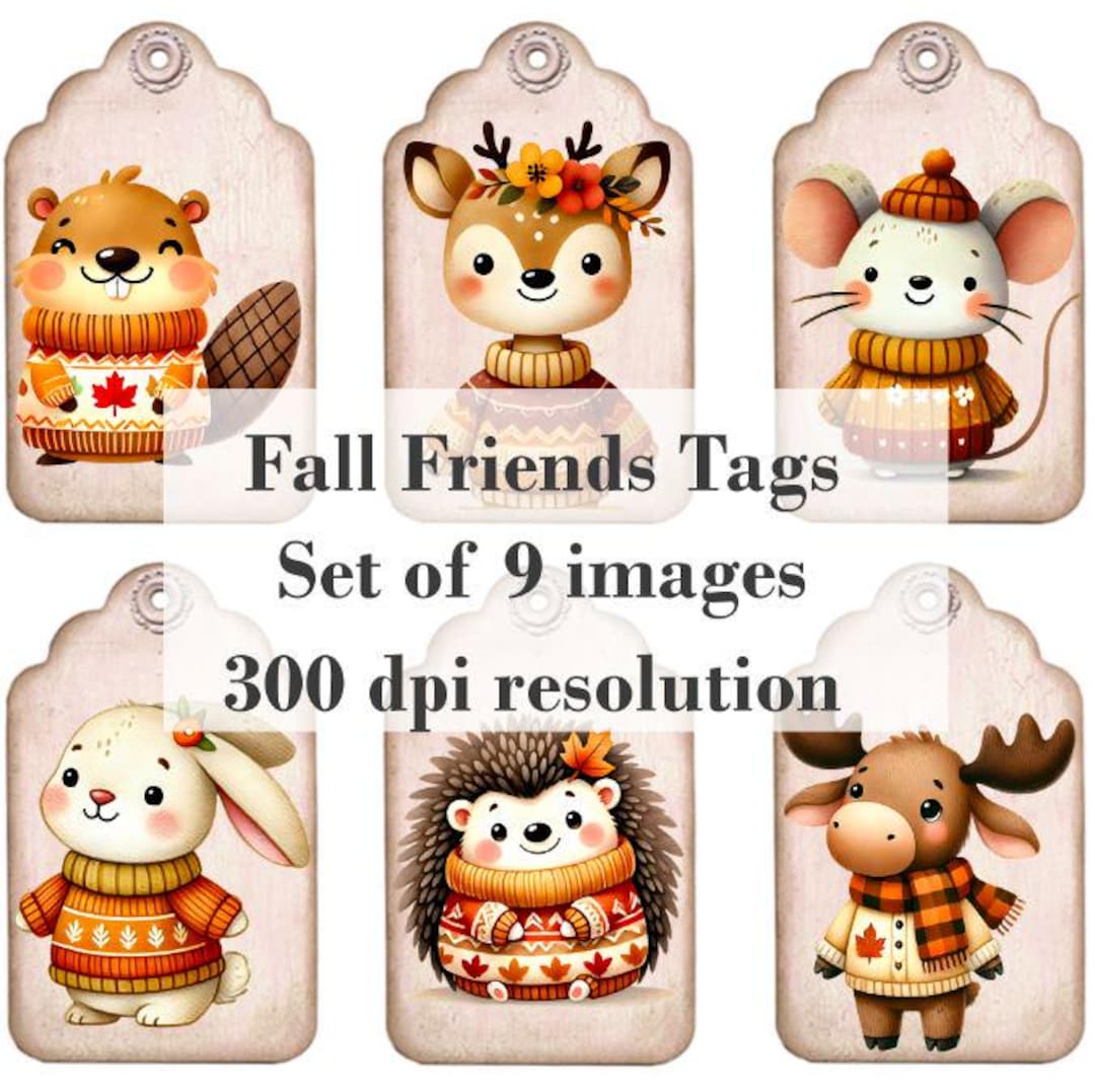 Fall Friends Tags Mages Collage Digital Images Printable Download File ...
