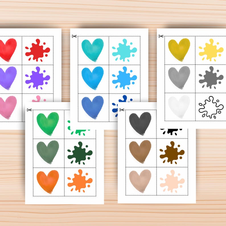 Heart Color Matching Cards | Valentine’s Day | Montessori Toddler ...