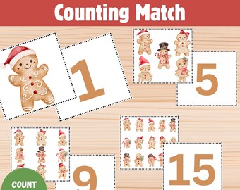 Gingerbread Man Counting Cards | Montessori Inspired Christmas Math ...