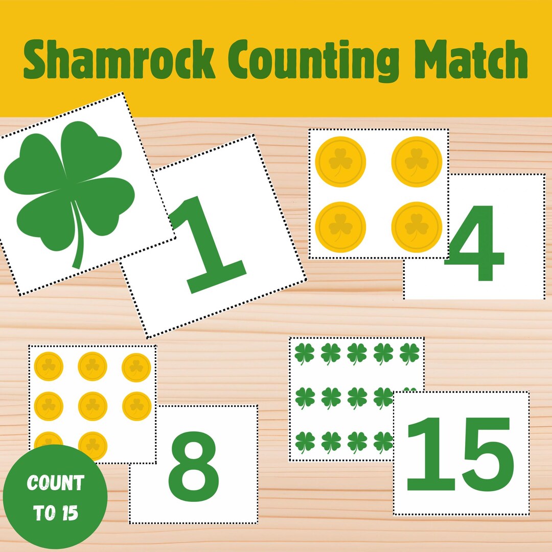Shamrock Counting Match Cards | St. Patrick’s Day Math Activity ...
