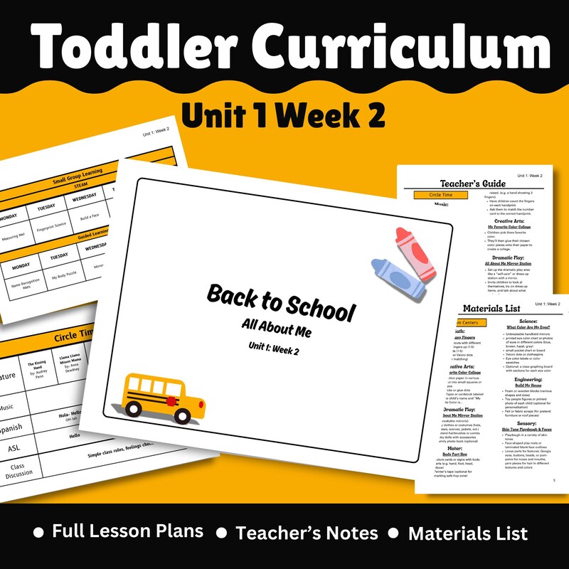 2 Year Old Lesson Plan - Etsy