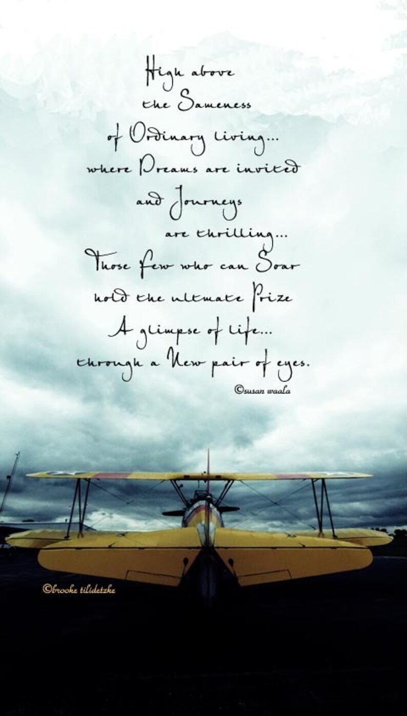 Pilot Writing With Yellow Biplane Photograph - Etsy
