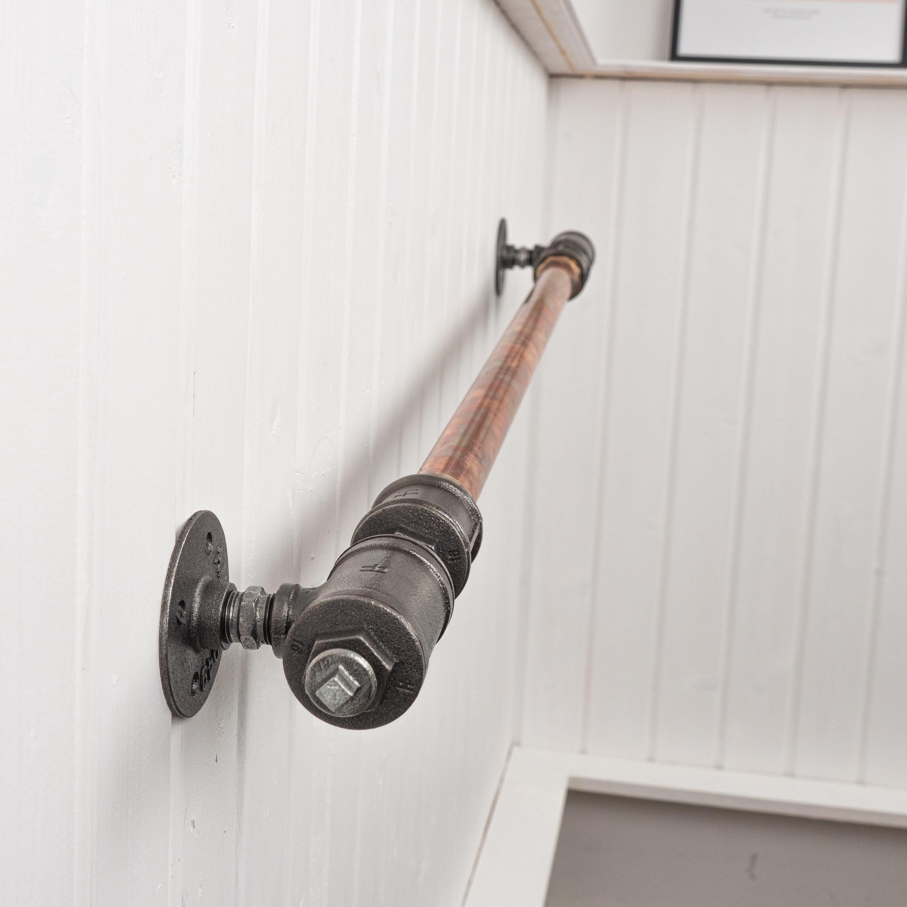 Metal & Copper Handrail Industrial Stair Railing Rustic Hand Rails ...