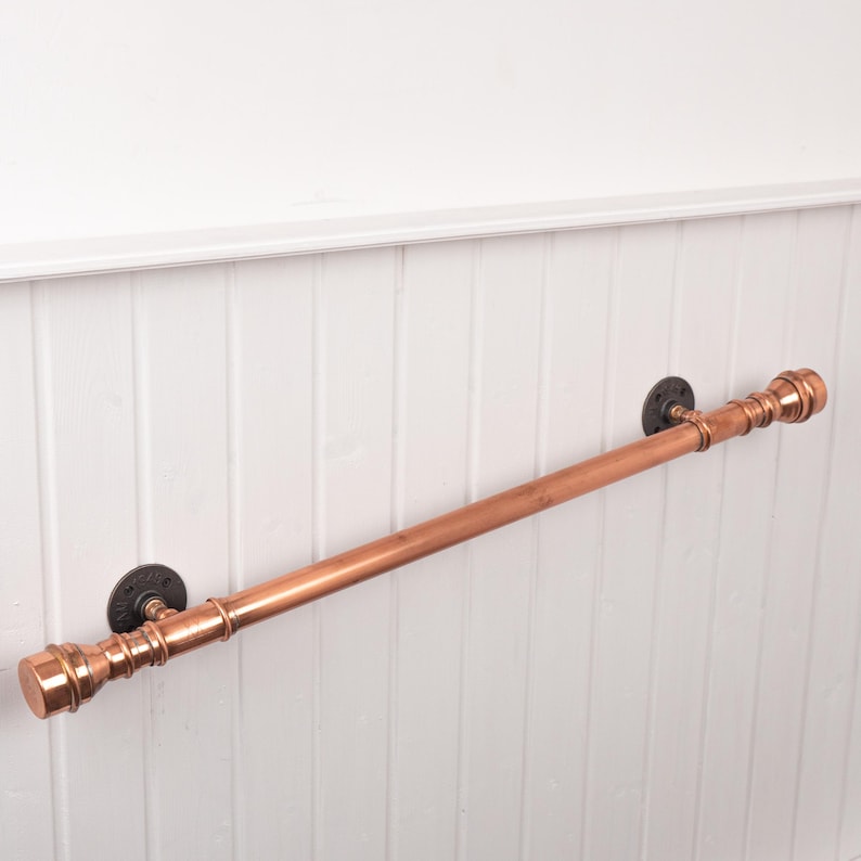 Copper Handrail Industrial Stair Railing Farmhouse Hand Rails Custom ...