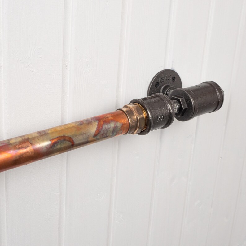 Metal & Copper Handrail Industrial Stair Railing Rustic Hand Rails ...