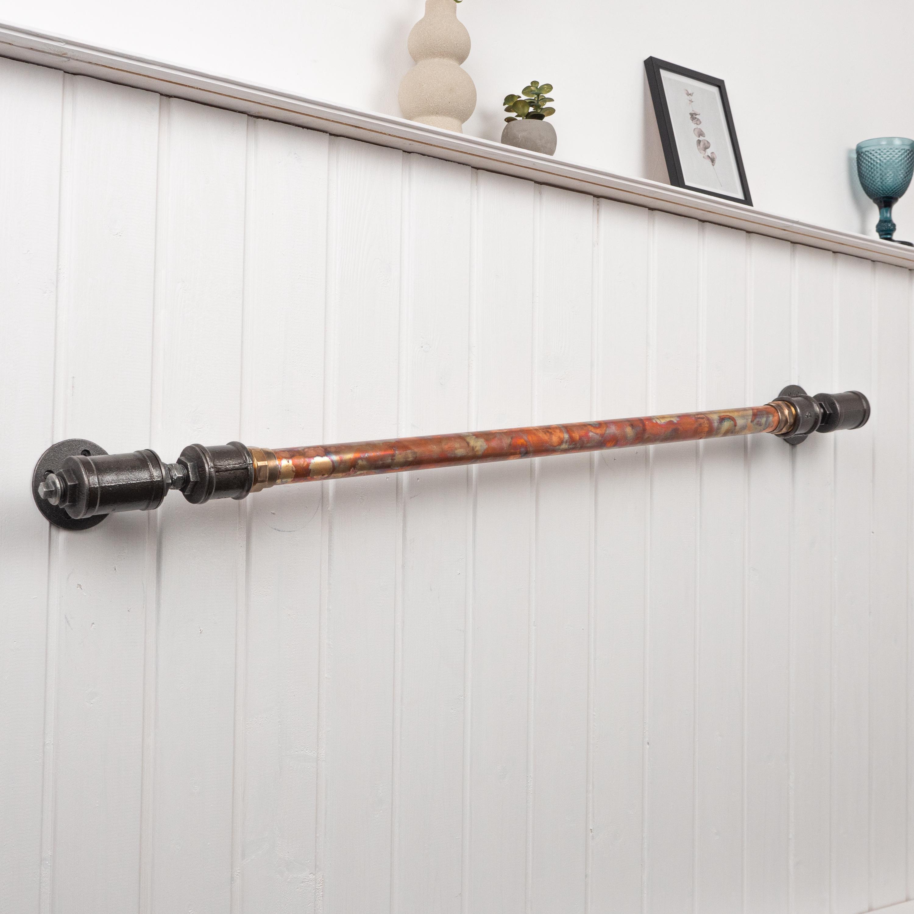 Metal & Copper Handrail Industrial Stair Railing Rustic Hand Rails ...