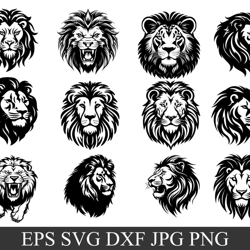 Lion Head Svg - Etsy