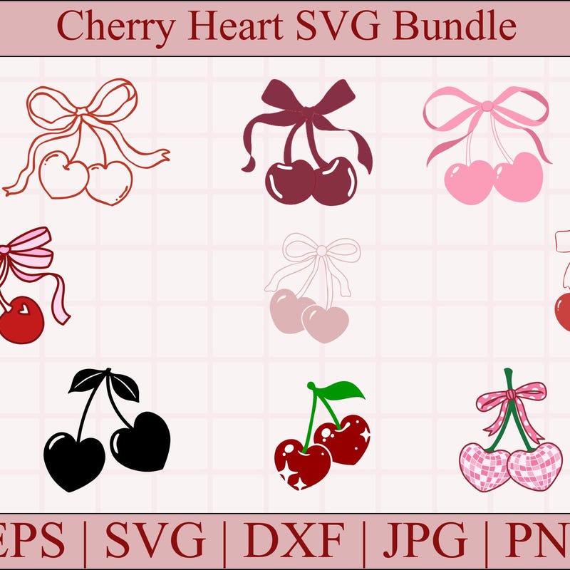 Cherry of Heart Svg - Etsy