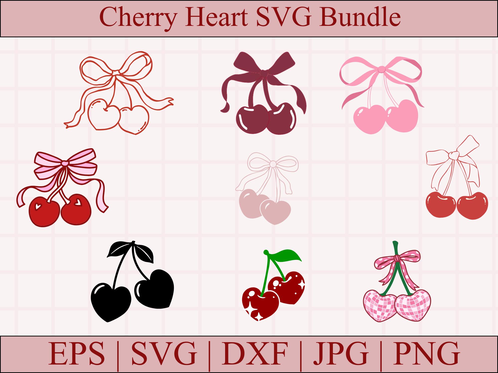 Cherry Svg Bundle, Fruit Svg, Cherries Clipart, Cherry Outline, Cherry ...