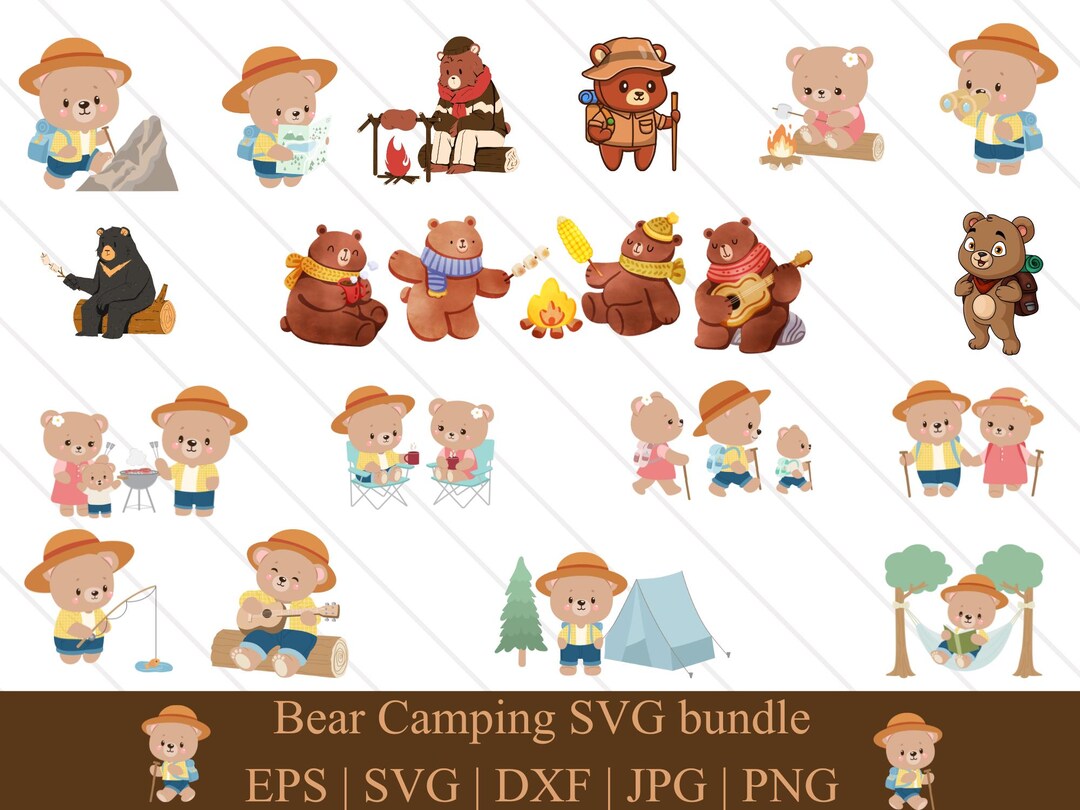 Camping Animals Clipart, Woodland Hiking Adventure, Kids Woodland ...