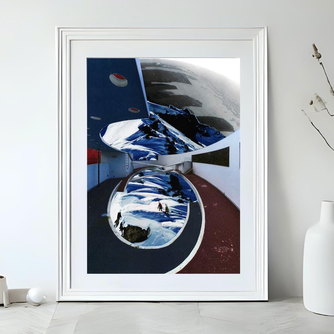 Snow Architecture Collage Wall Art, Nordic Poster, Abstract Home Decor ...