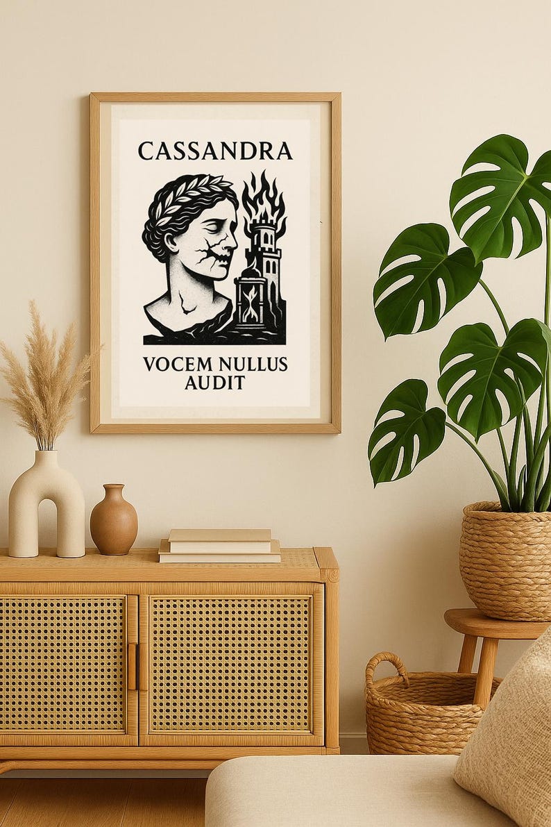 Cassandra Art Print – Greek Myth Poster “vocem Nullus Audit”, Oracle ...