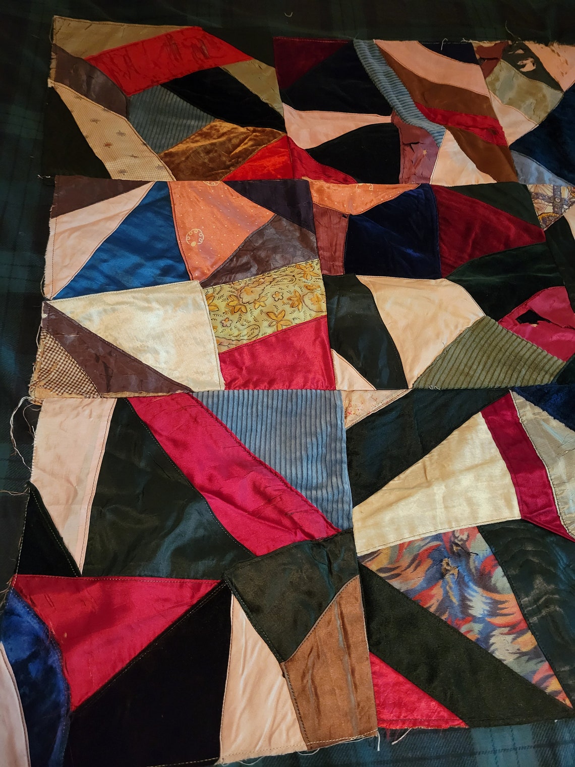 1870s Quilted Table Topper, Quilt Block, Peice of Quilt Top - Etsy