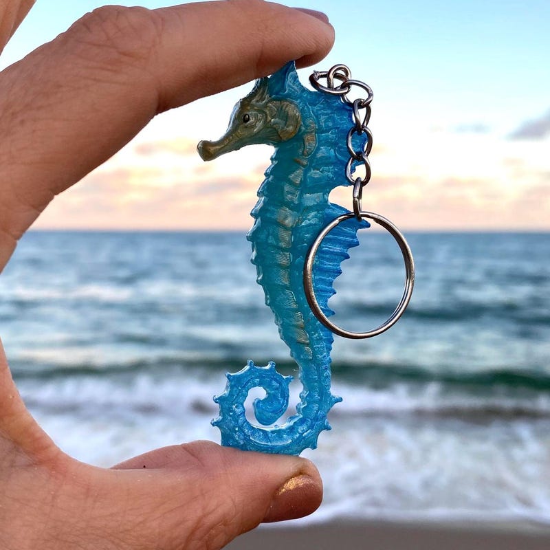 Seahorse Keychain - Etsy
