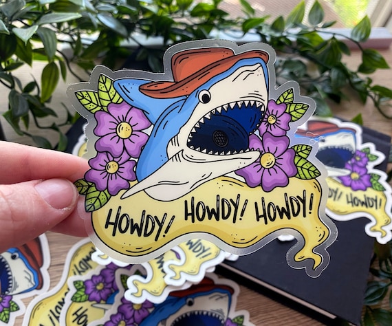 Howdy Howdy Howdy Toy Shark Cowboy Hat Tattoo Style 4x4 - Etsy