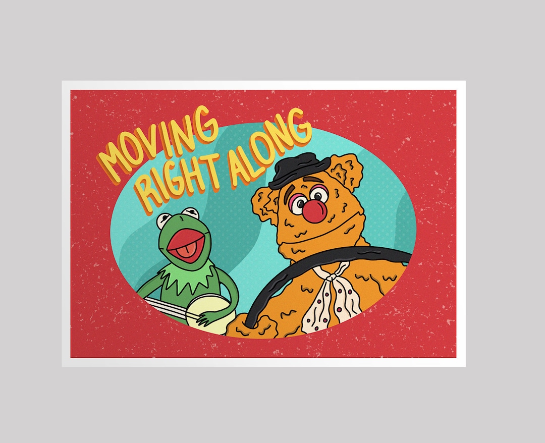 Movin' Right Along Fozzie the Bear Kermit the Frog Muppet 5x7 Art Print ...