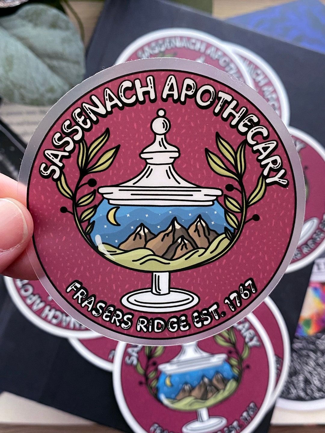 Outlander Sassenach Apothecary 3x3 Circle Clear Waterproof Sticker - Etsy