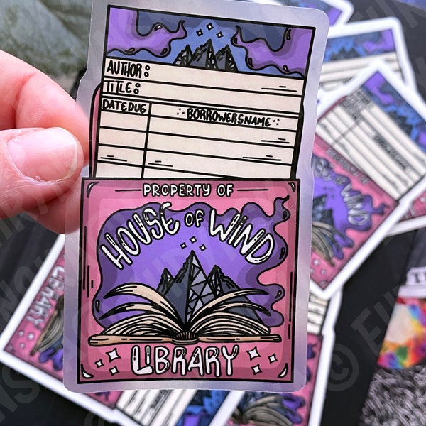 House of Wind Library Card - Etsy