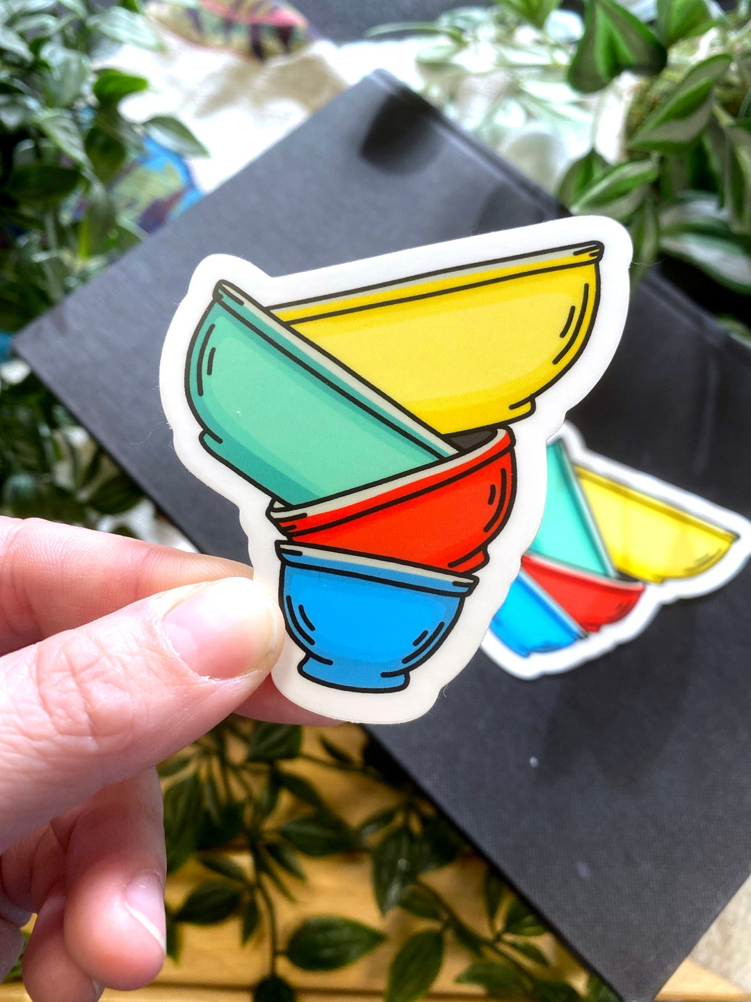 Pyrex Primary Colors Rainbow Nesting Bowls 3x3 Waterproof Vinyl Sticker ...