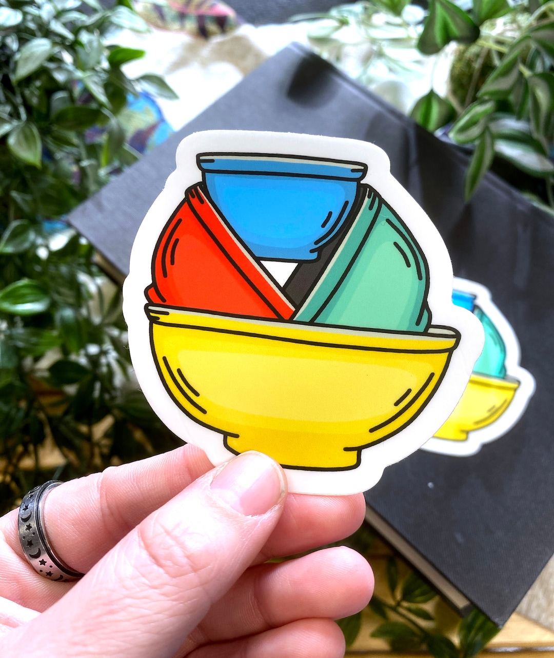 Pyrex Primary Colors Rainbow Nesting Bowls 3x3 Waterproof Vinyl Sticker ...