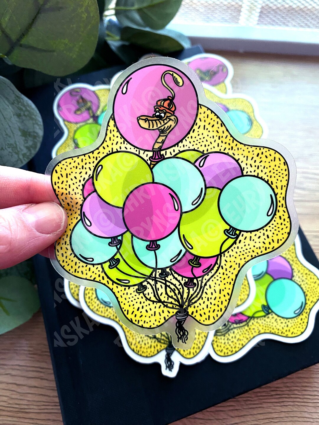 Sir Hiss Snake Balloon Bunch Robin Hood 4x4 Waterproof Clear Sticker ...