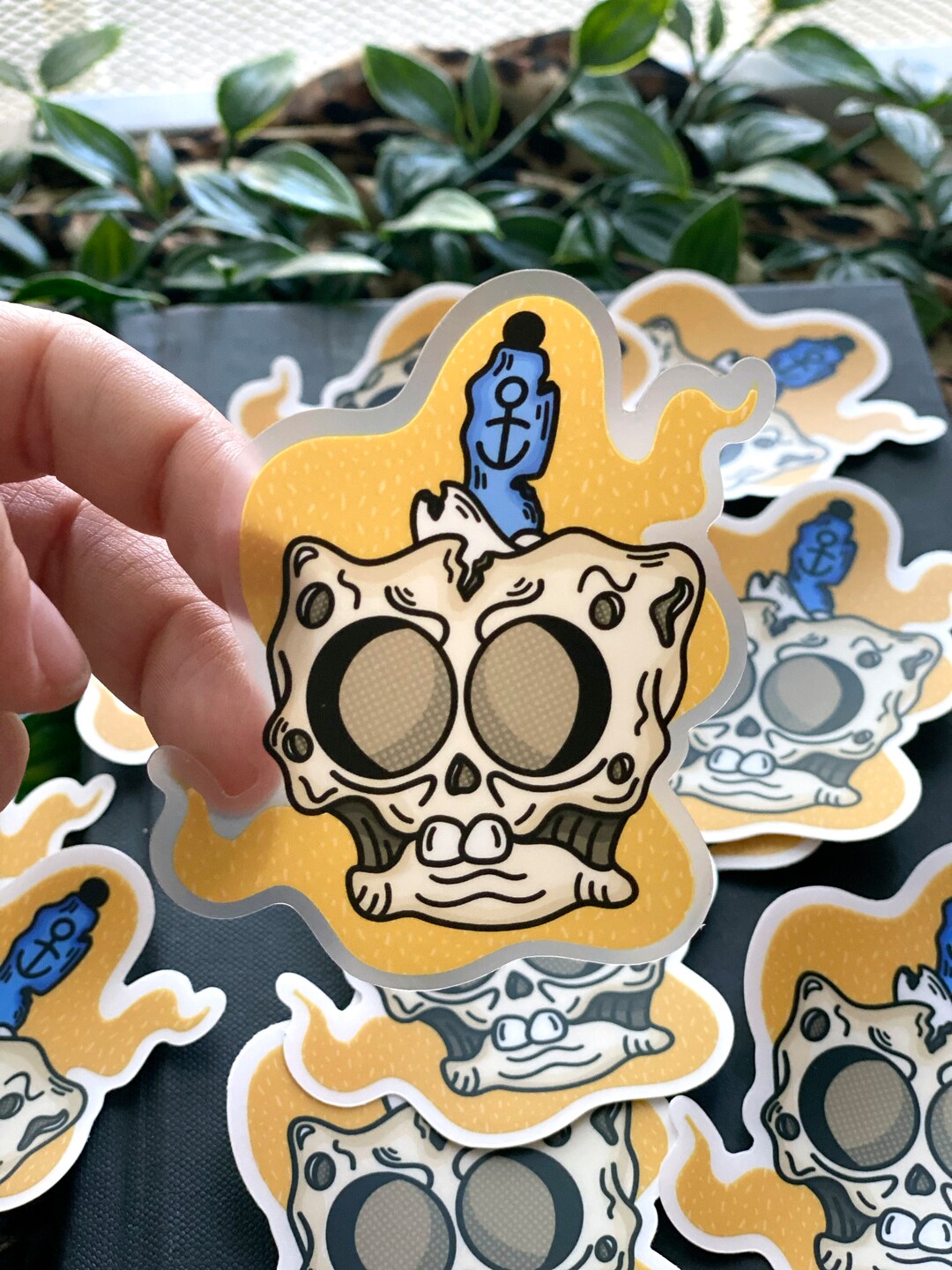 Nautical Sponge Skeleton Waterproof Clear Vinyl 3x3 Sticker - Etsy