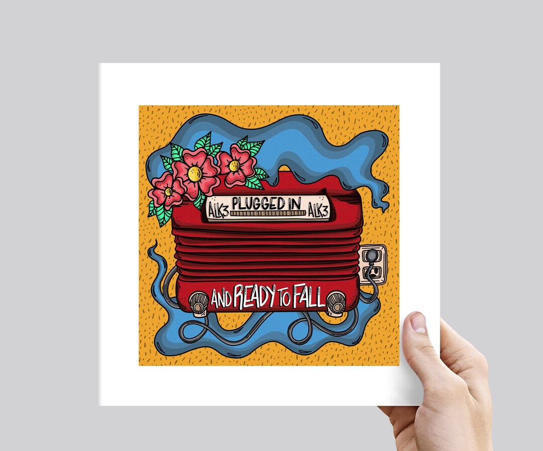 Radio Plugged in and Ready to Fall Vintage Punk Lyric Art Print ...