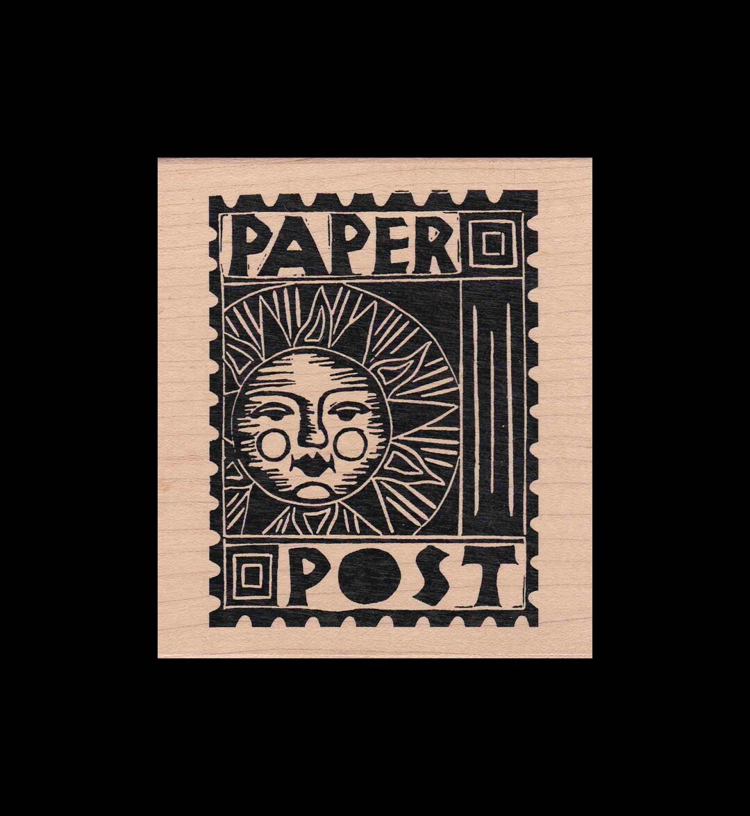 Celestial Paper Post Rubber Stamp, Wood Mount, A Stamp in the Hand - Etsy