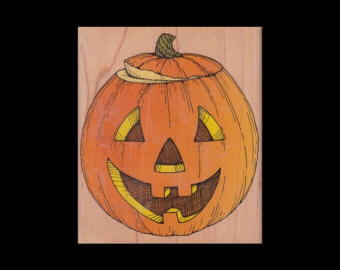 Hero Arts Giant Pumpkin Jack-o'-lantern Rubber Stamp, Wood Mount - Etsy
