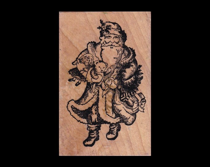PSX Vintage Santa Father Christmas, Rubber Stamp, G434, Wood Mount - Etsy