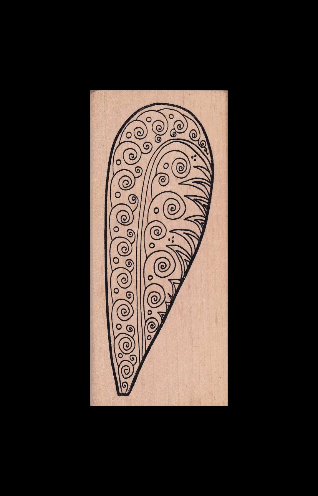 Curly Wing or Feather Rubber Stamp, Wood Mount, Magenta 29018N - Etsy