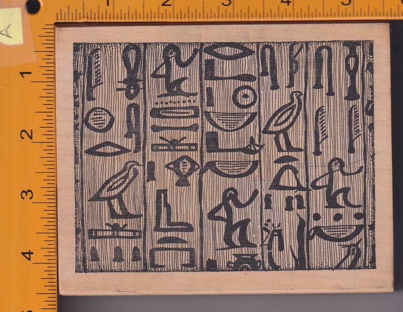 Egyptian Hieroglyphs Rubber Stamp, Wood Mount, Peddlers Pack - Etsy