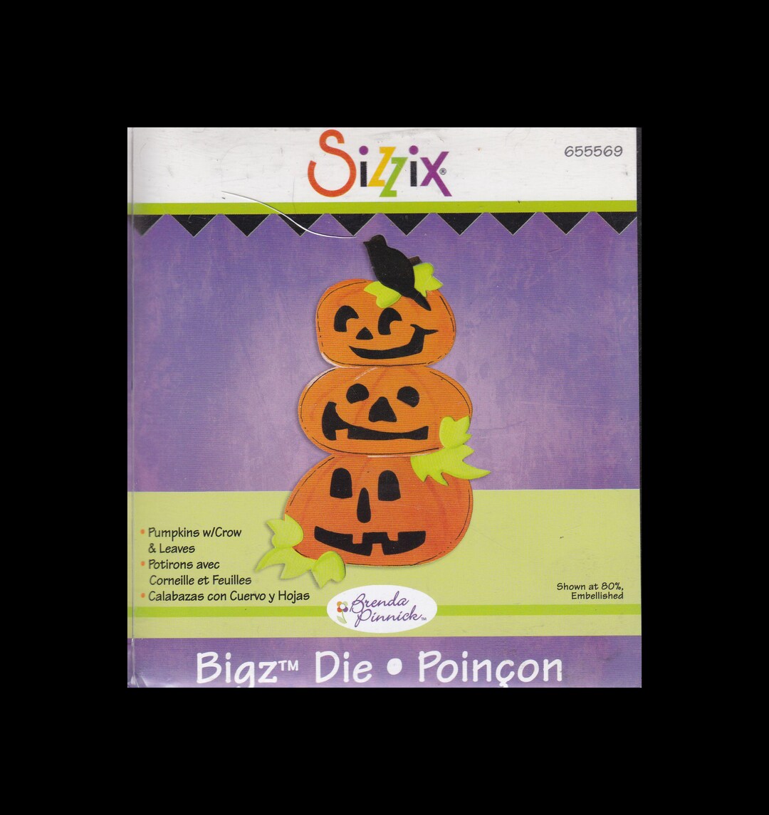 Sizzix Bigz Die Pumpkin With Crows and Leaves - Etsy