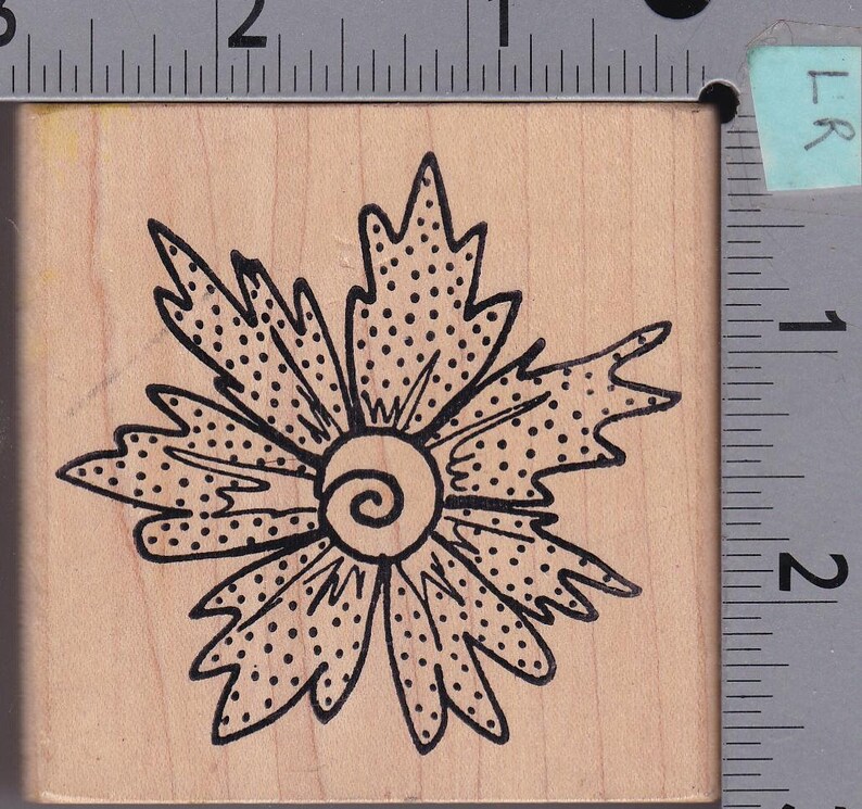 Large Dotted Flower Rubber Stamp, Wood Mount, Magenta K0213 - Etsy