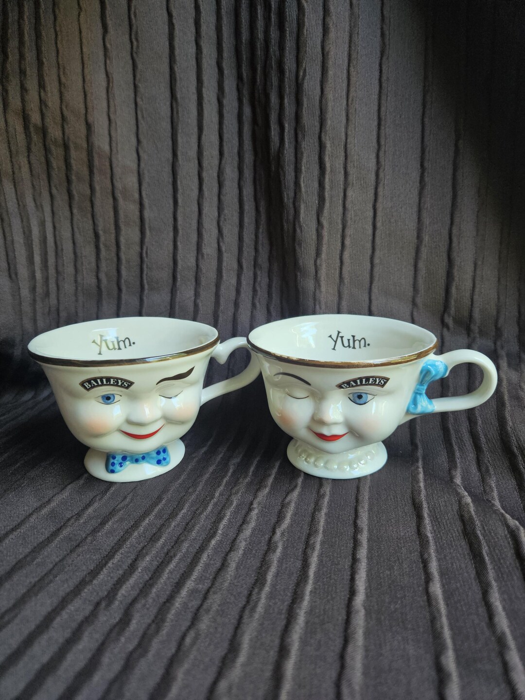 Vintage Baileys Winking Face Mugs: 1990s His & Hers Ceramic Coffee Cups ...