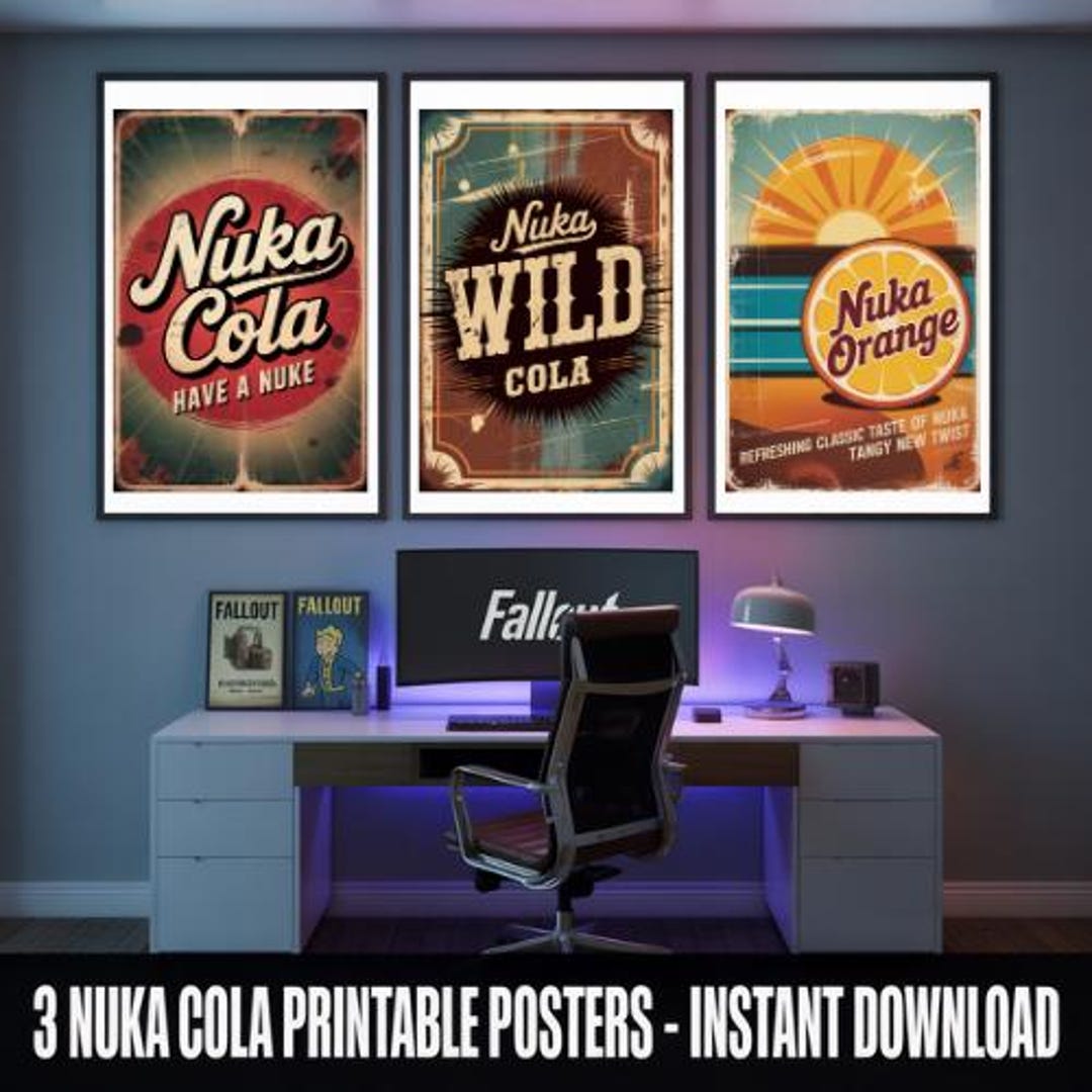Nuka-cola Fallout Poster – Vintage 1950s Sci-fi Wall Art, Printable ...