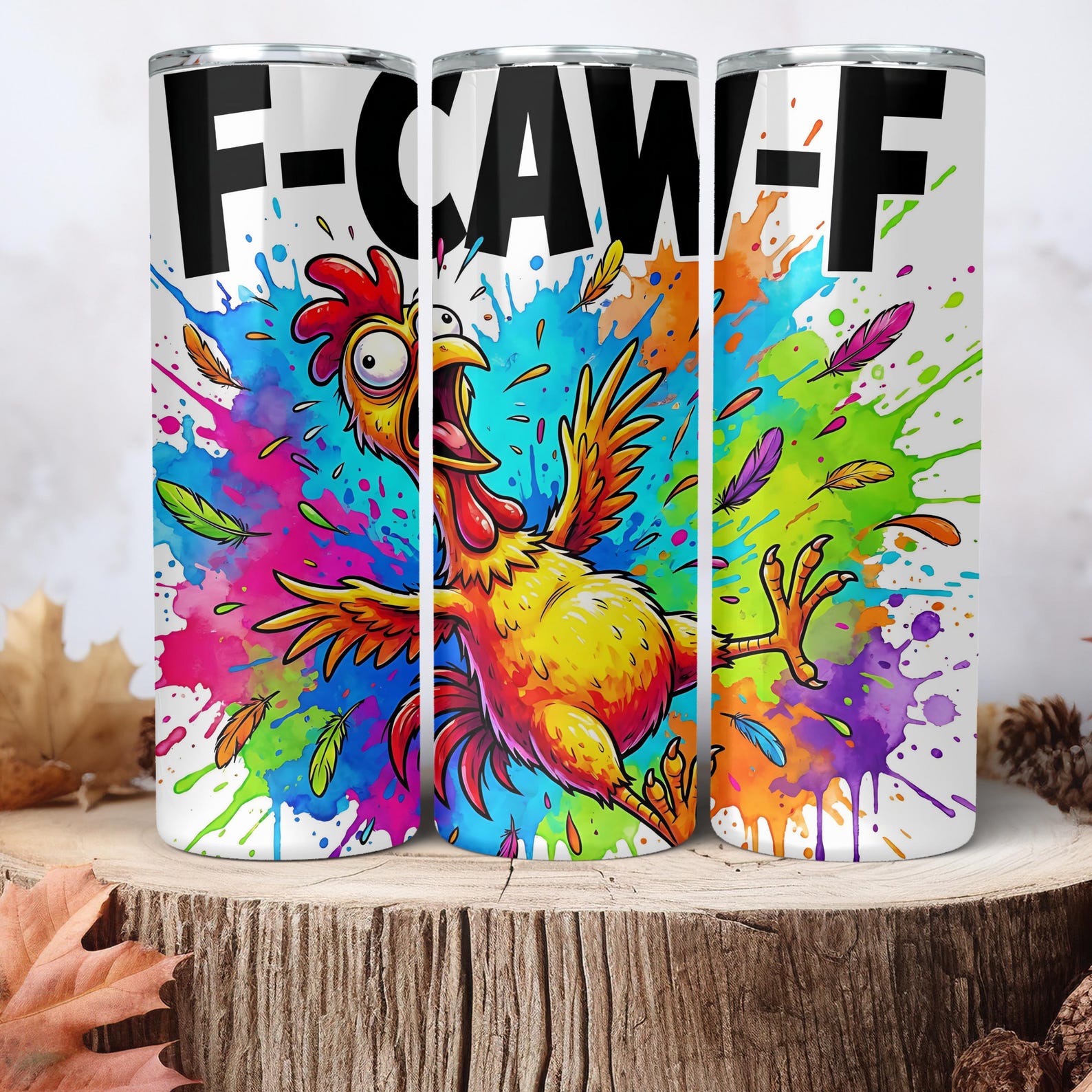 F-CAW-F Rooster Tumbler Wrap PNG 20oz Skinny Sublimation Funny Chicken ...