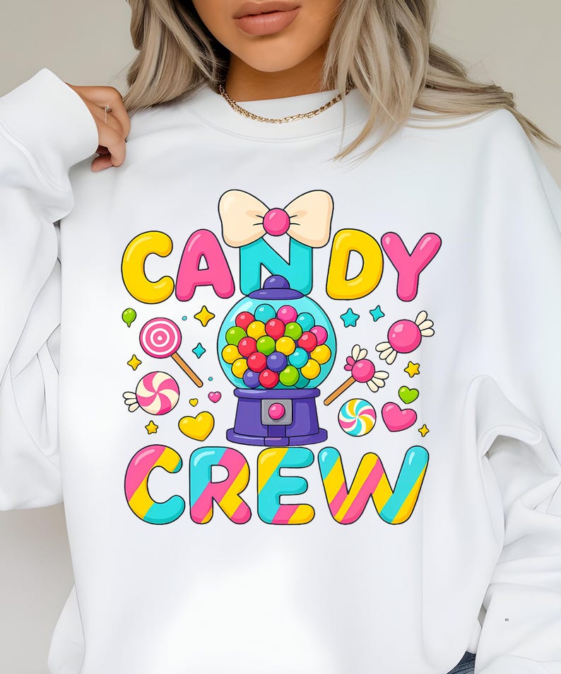 Candy Crew PNG | Cute Bubble Letters Clipart | Kids Birthday Shirt ...