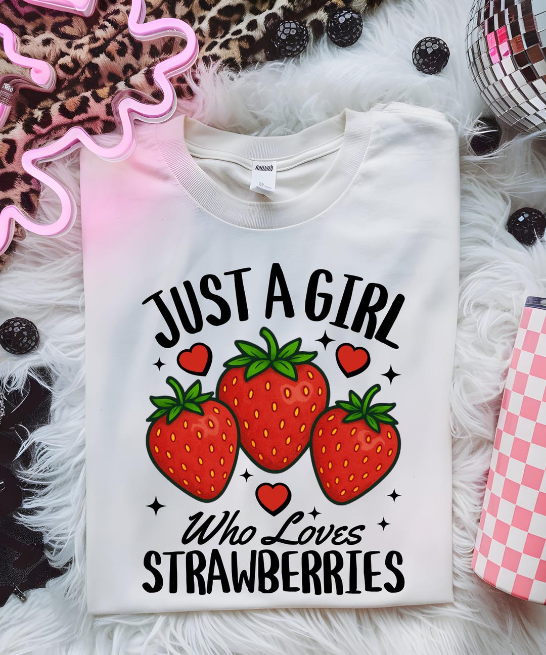 Cute Strawberry Lover PNG | Just A Girl Who Loves Strawberries Digital ...