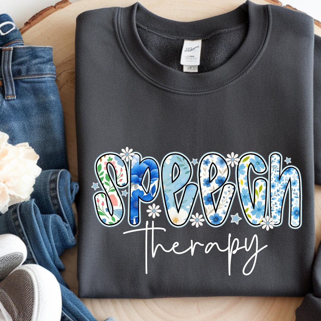 Speech Therapy Floral PNG: SLP Gift, Preppy Teacher Graphic (digital ...