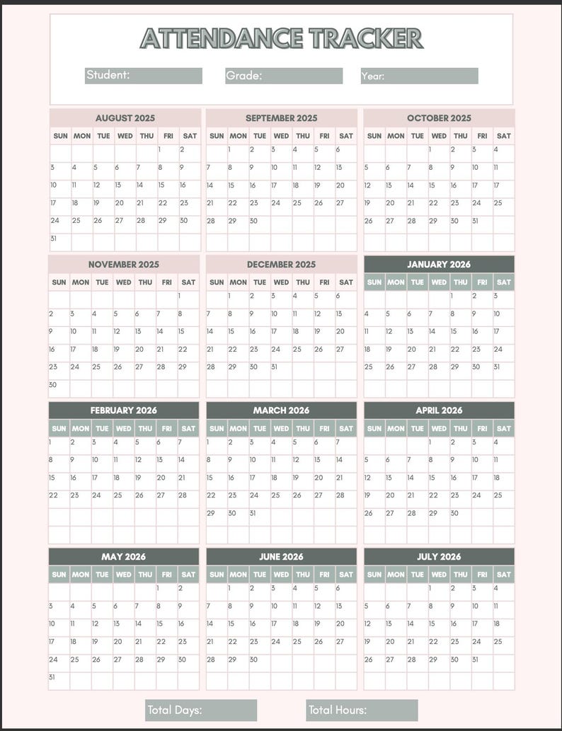 Attendance Tracker - Etsy