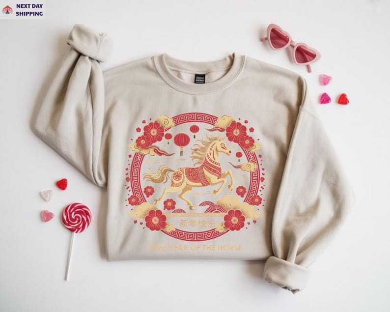 2026 Year of the Horse Sweatshirt, Chinese New Year Hoodie, Lunar New ...