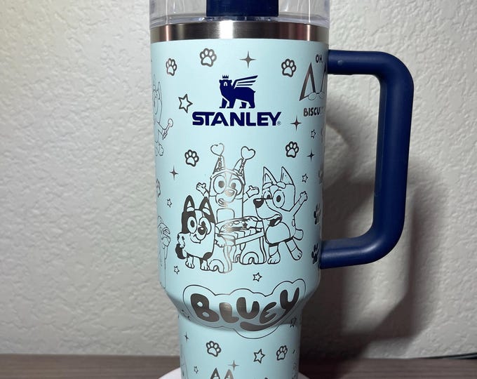 Bluey Cartoon Engraved Stanley Tumbler - Etsy
