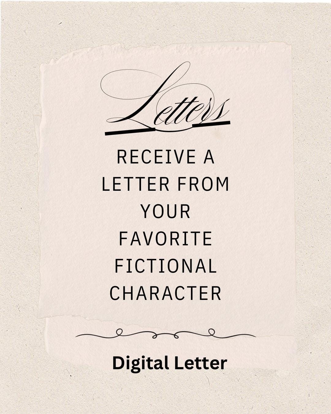 DIGITAL Letter From Fictional Character - Etsy