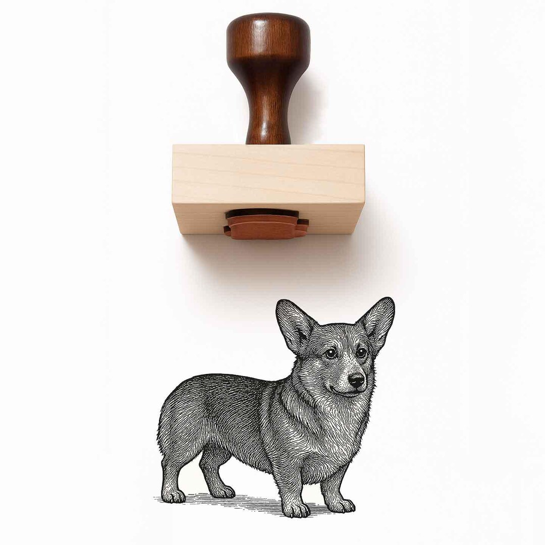 Custom Corgi Rubber Stamp – Maple Wood Mounted, Dog Breed Stamp - Etsy